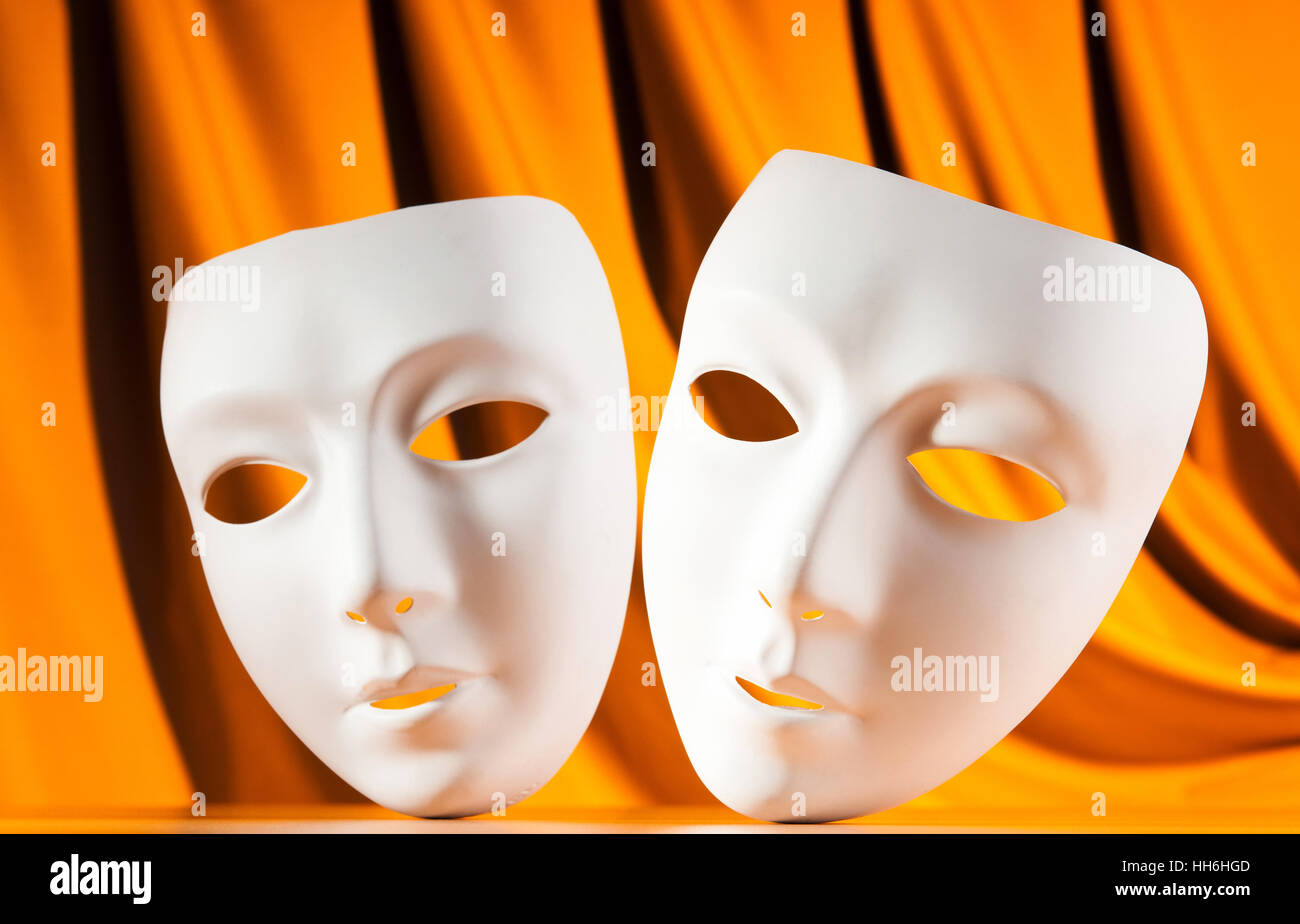 Masks with theatre concept Stock Photo - Alamy