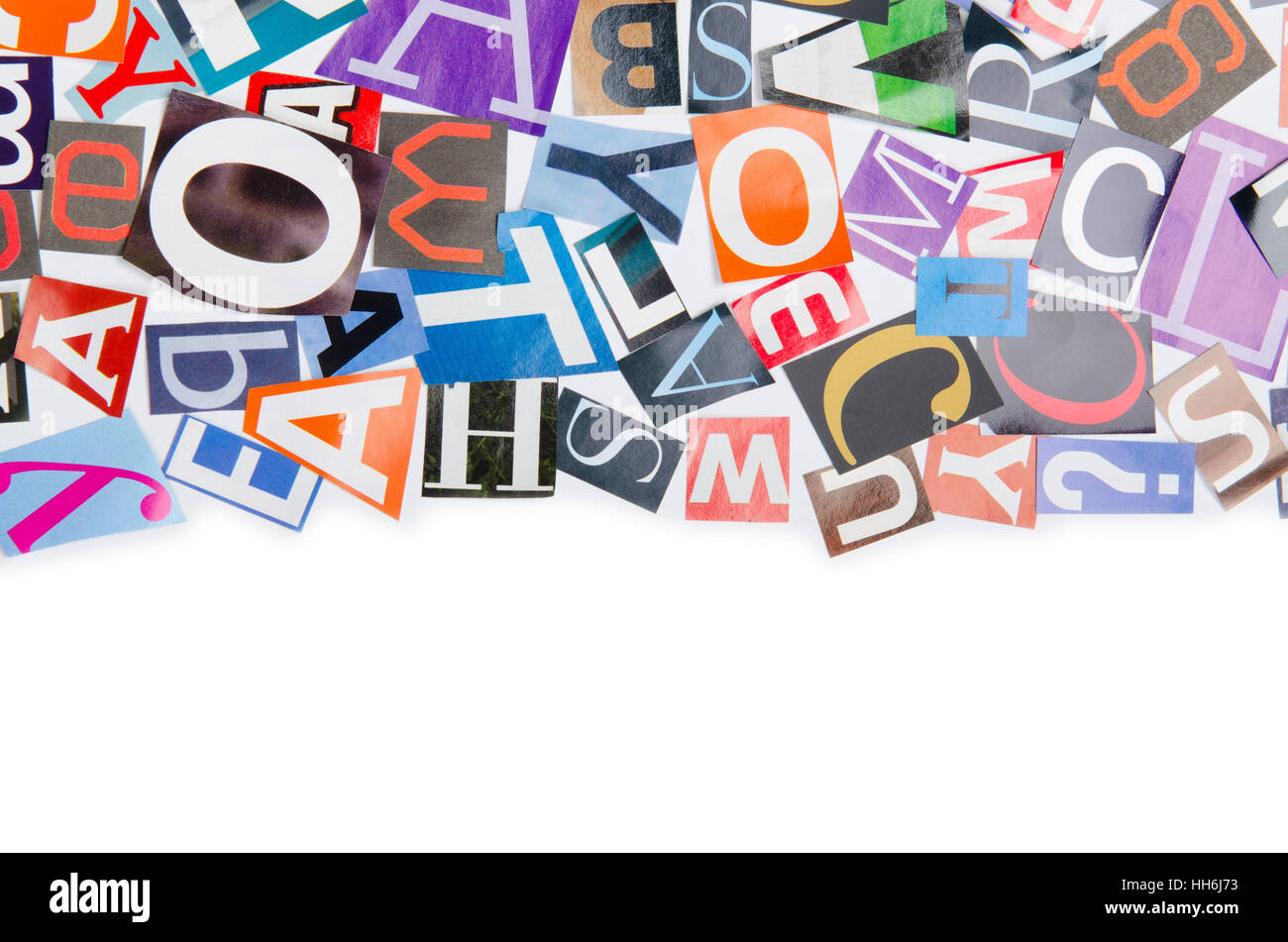 Newspaper magazine alphabet letters numbers hi-res stock photography ...
