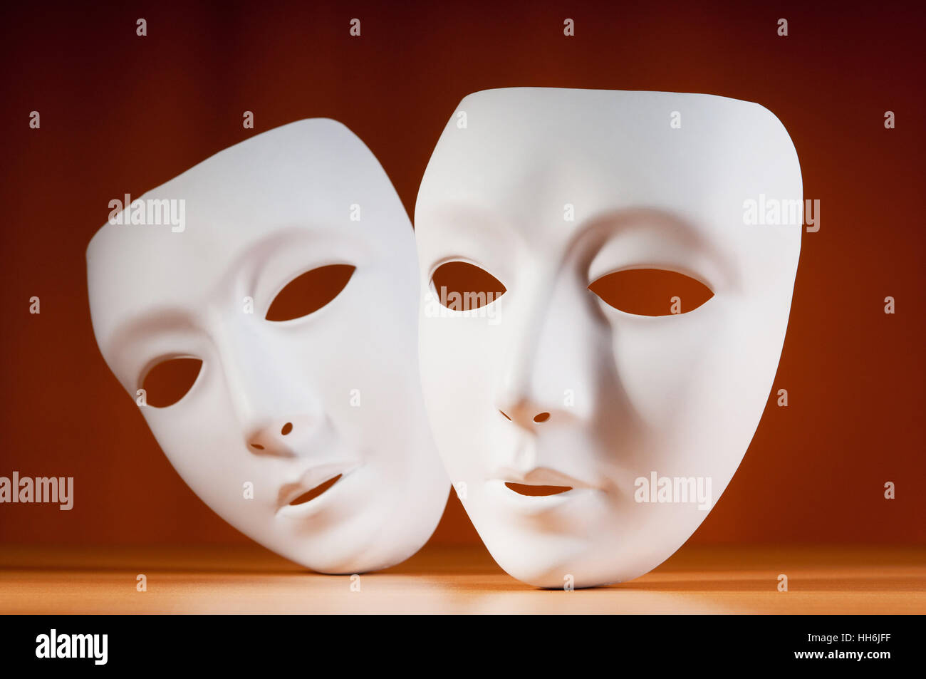 Masks with theatre concept Stock Photo - Alamy