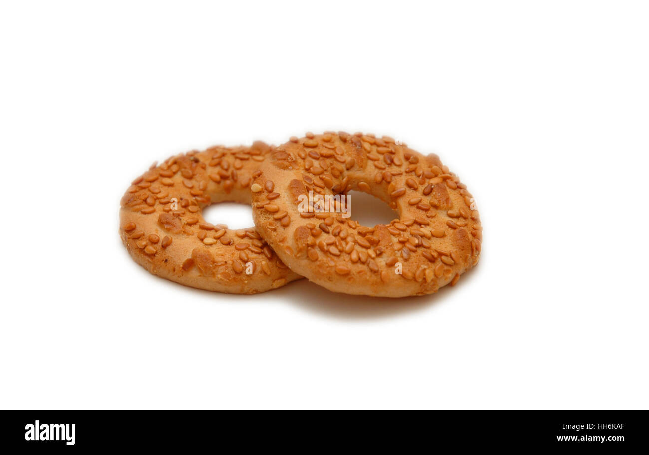 Two round cookies isolated on white Stock Photo - Alamy