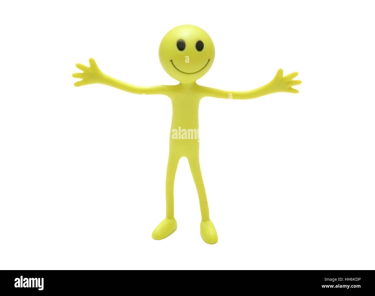 Figure of smiley stretching hands Stock Photo - Alamy