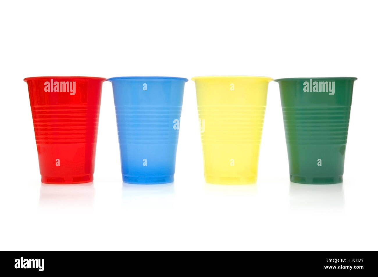Plastic cups isolated on white Stock Photo - Alamy