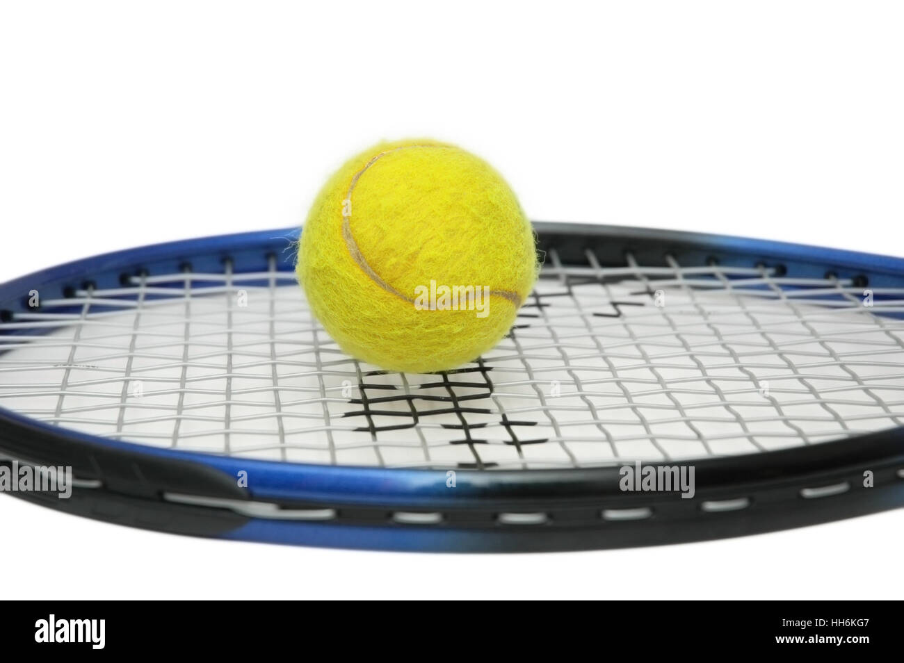 Tennis racket and ball isolated on white Stock Photo - Alamy
