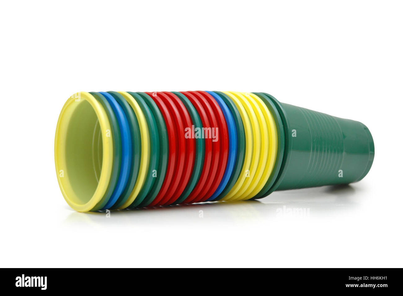 Stacked plastic cups isolated on white Stock Photo - Alamy