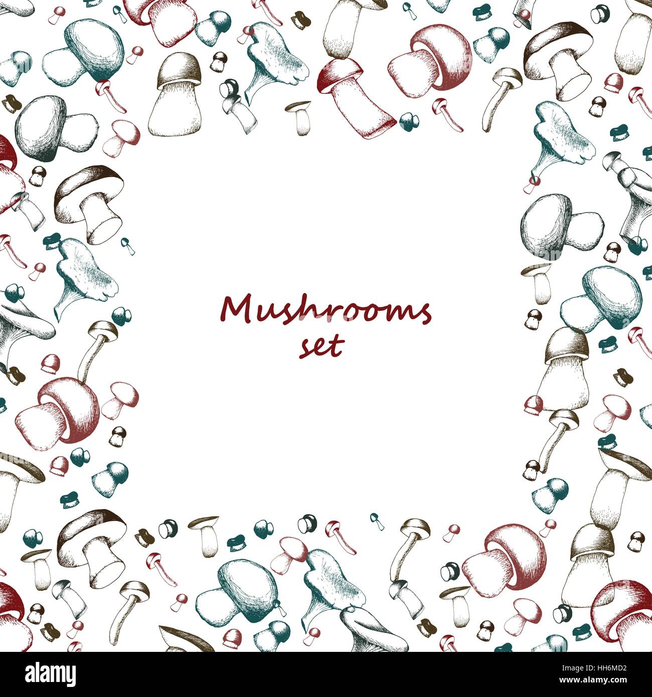 Mushrooms arranged in frame Stock Vector Image & Art - Alamy