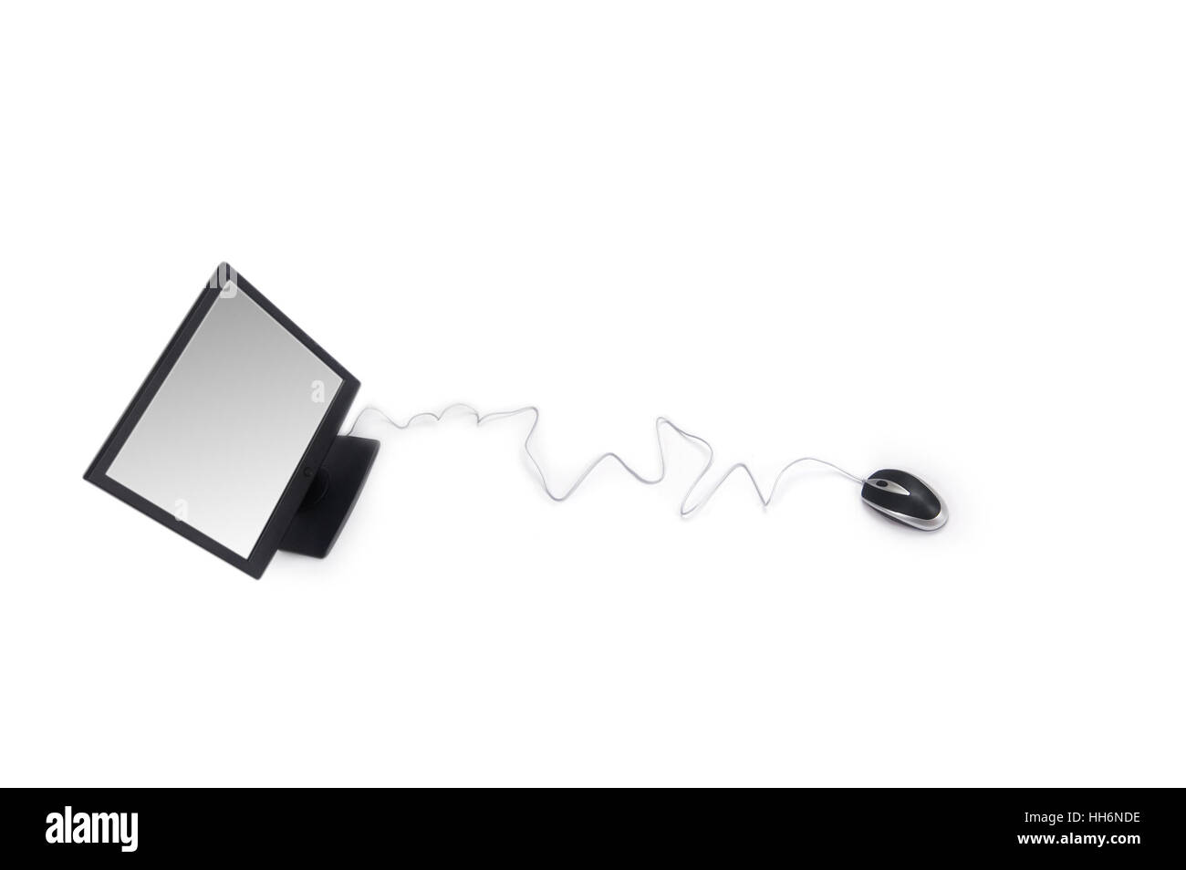 Computer screen and optical mouse isolated on white Stock Photo - Alamy