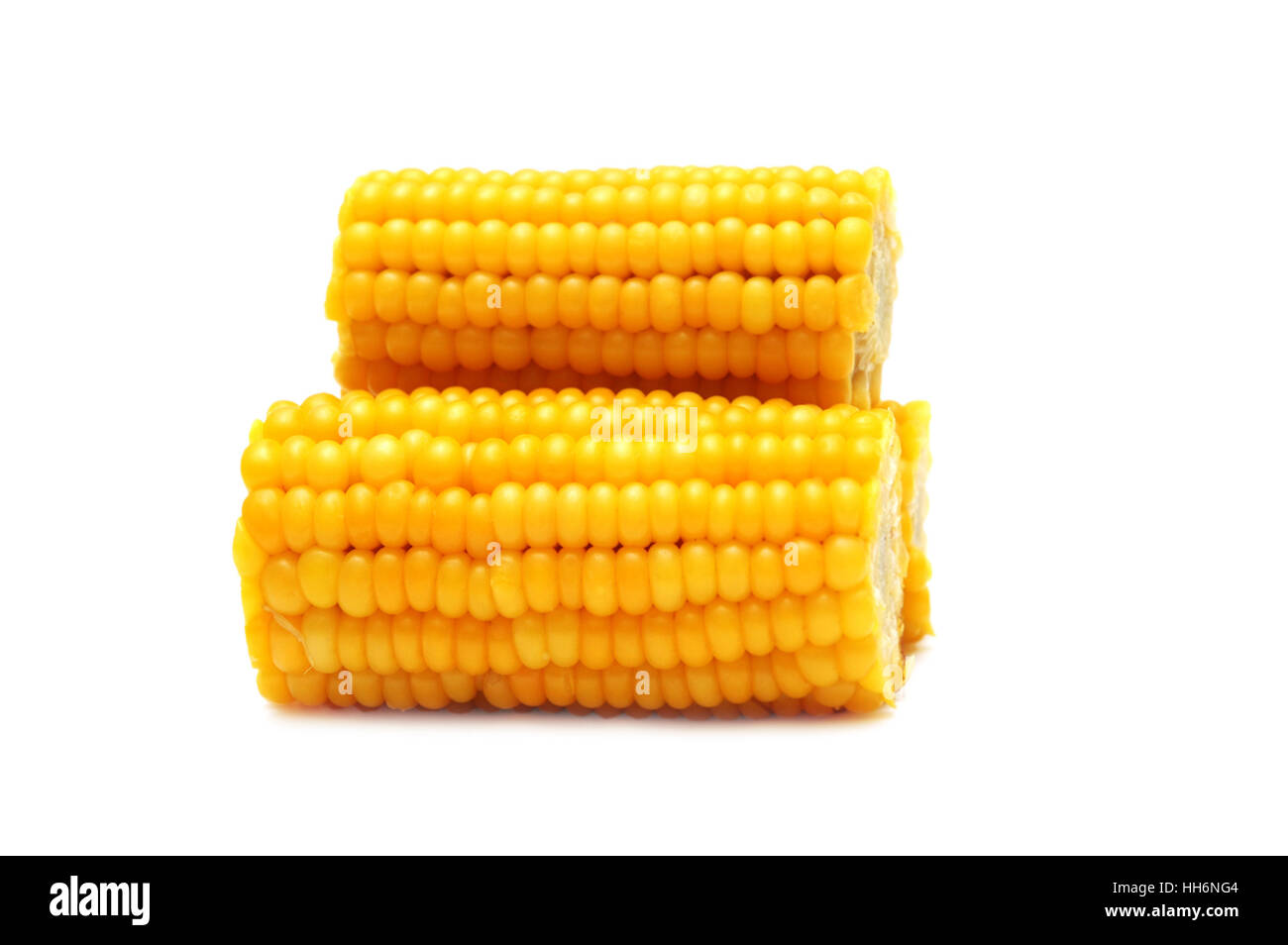 Three corn cobs isolated on the white background Stock Photo - Alamy