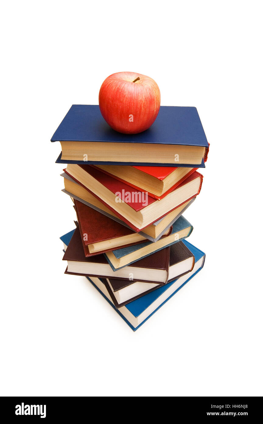 "Back to school" concept with books and apple Stock Photo - Alamy