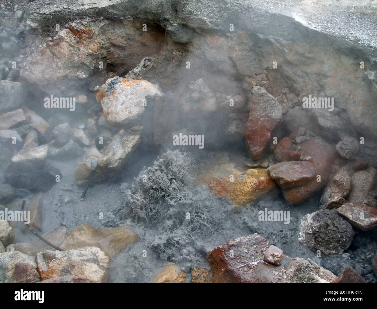 hot spring detail at Sao Miguel Island, the biggest island of the ...