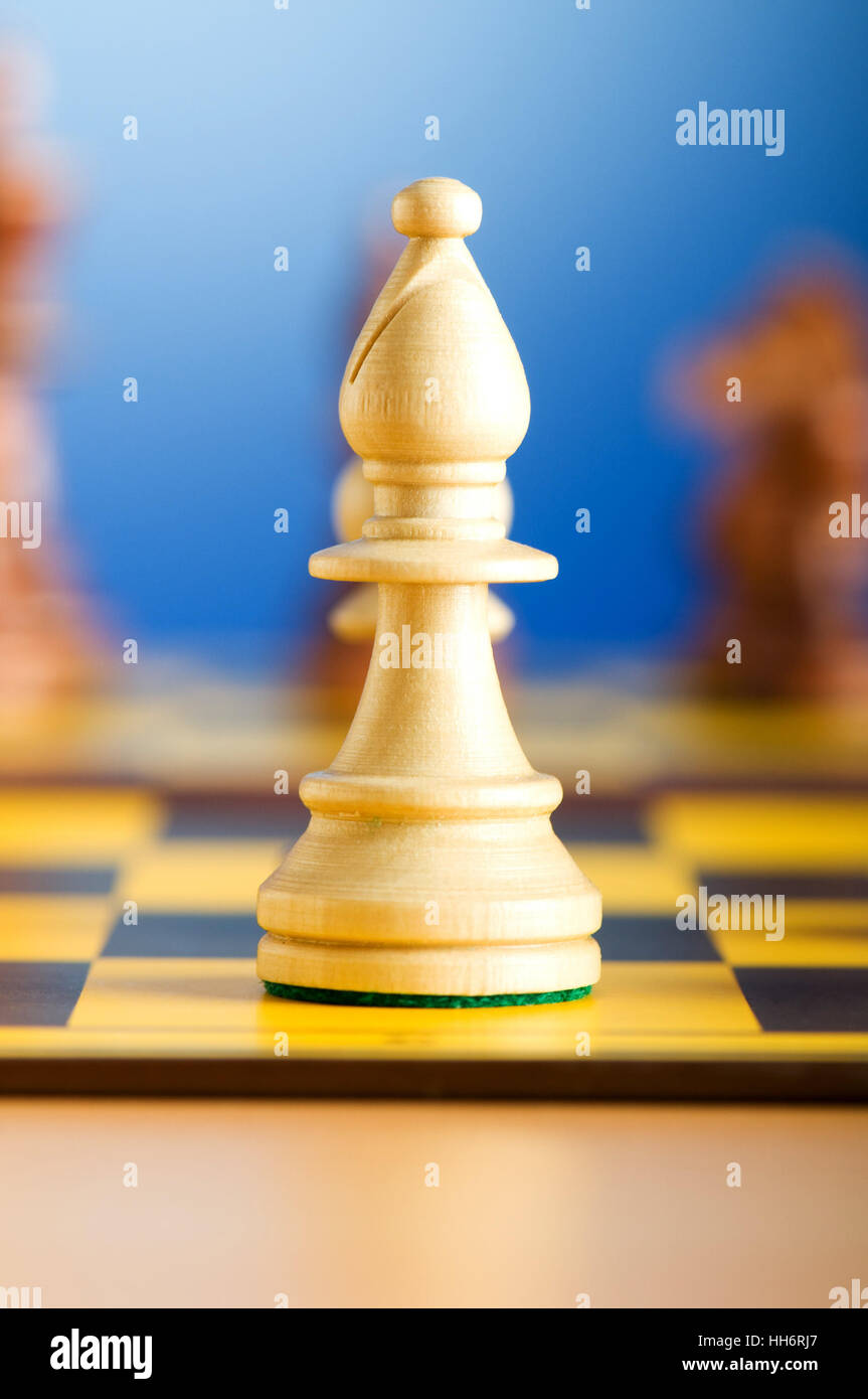 Set of chess figures on the playing board Stock Photo - Alamy