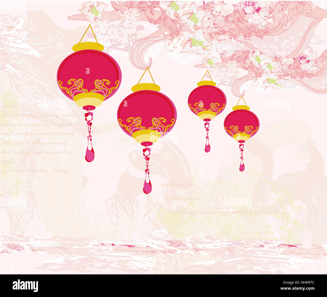 party, celebration, lantern, card, asian, backdrop, background ...