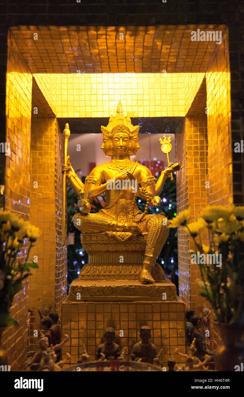 Gold Shrine outside Building in Bangkok Thailand Stock Photo - Alamy