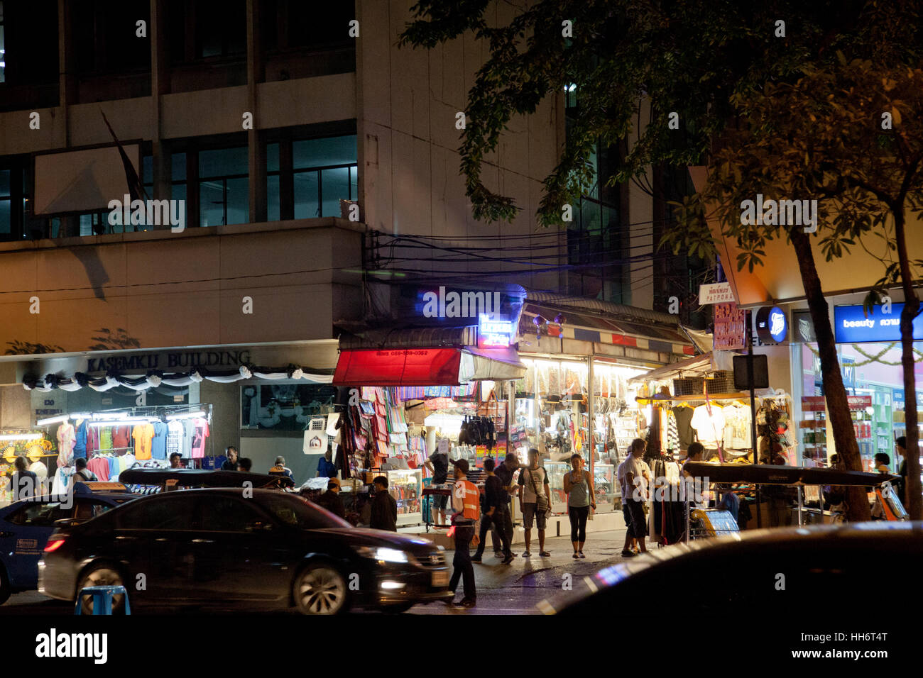 Silom Area of Bangkok at Night - Thailand Stock Photo - Alamy