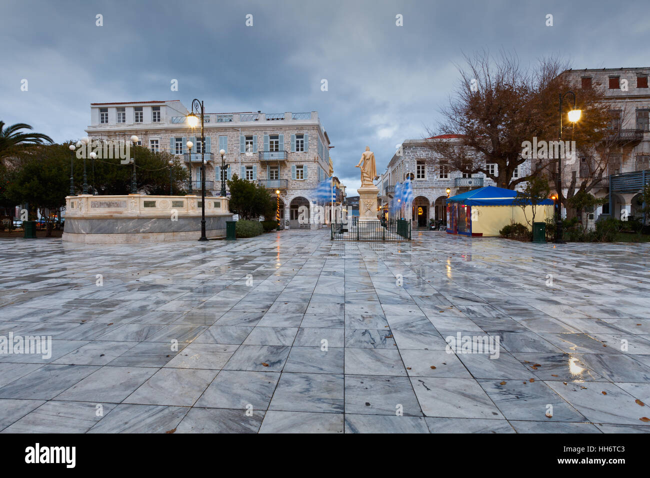 Ermoupoli town on Syros island in Cyclades, Greece Stock Photo - Alamy