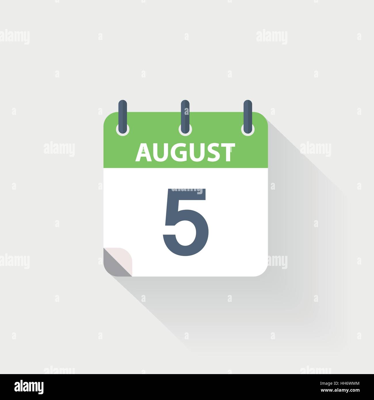 5 august calendar icon on grey background Stock Vector Image & Art - Alamy