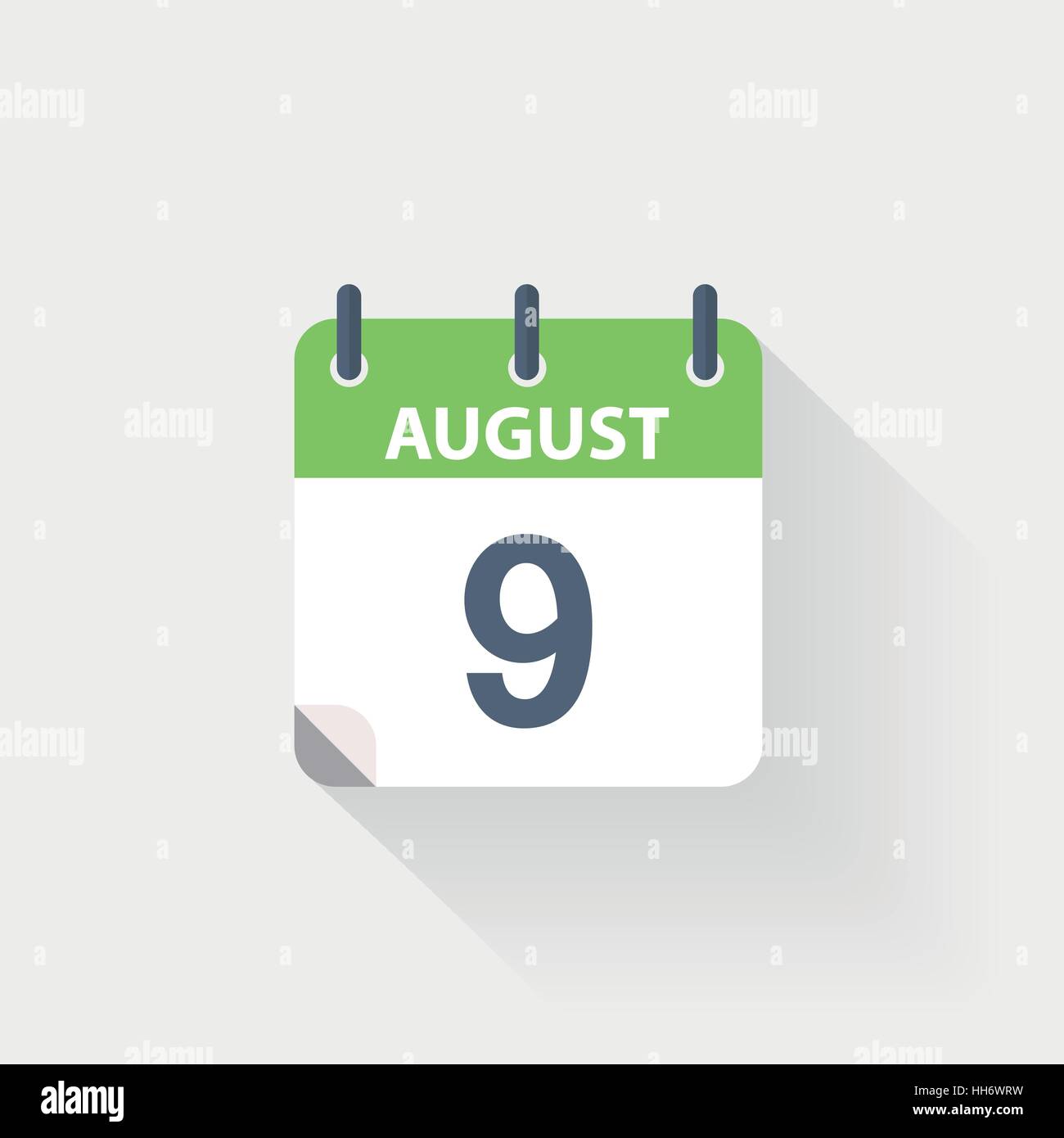 9 august calendar icon on grey background Stock Vector Image & Art - Alamy