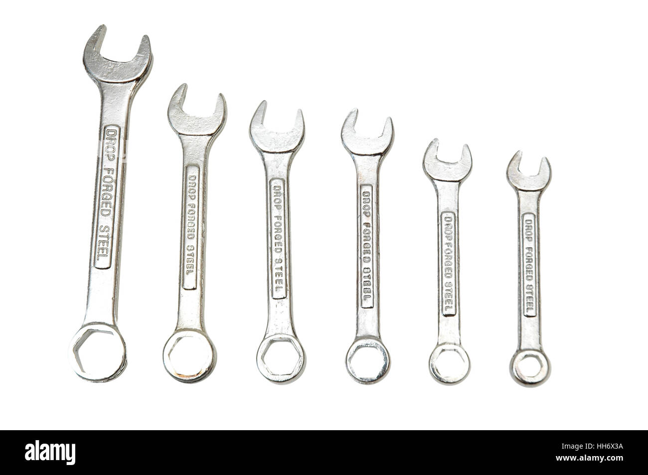Spanners of various sizes isolated on the white Stock Photo - Alamy