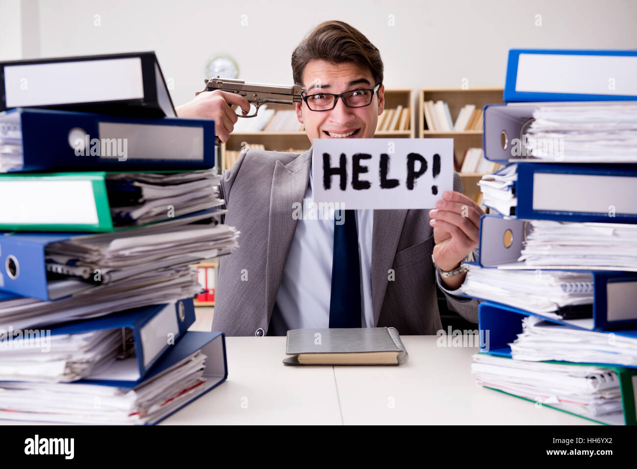 Busy businessman asking for help with work Stock Photo - Alamy
