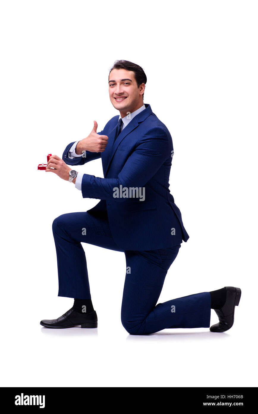 Romantic concept with man making marriage proposal Stock Photo - Alamy