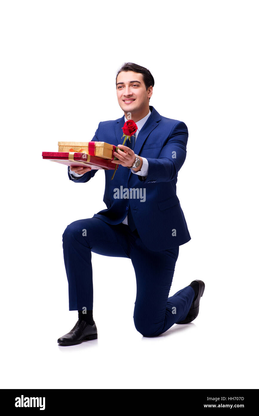 Romantic concept with man making marriage proposal Stock Photo - Alamy