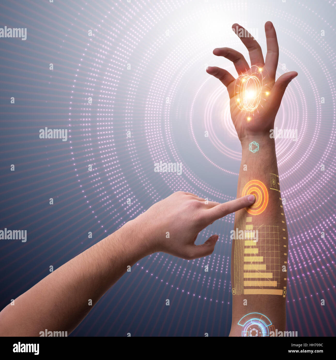 Human robotic hand in futuristic concept Stock Photo - Alamy