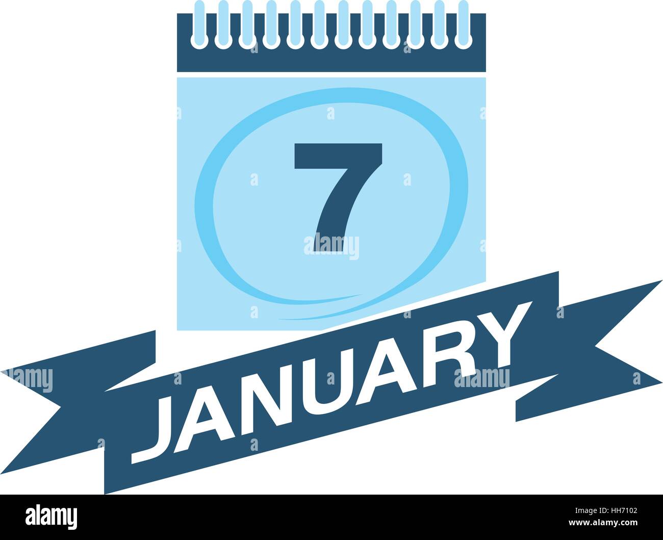 7 January Calendar with Ribbon Stock Vector Image & Art - Alamy