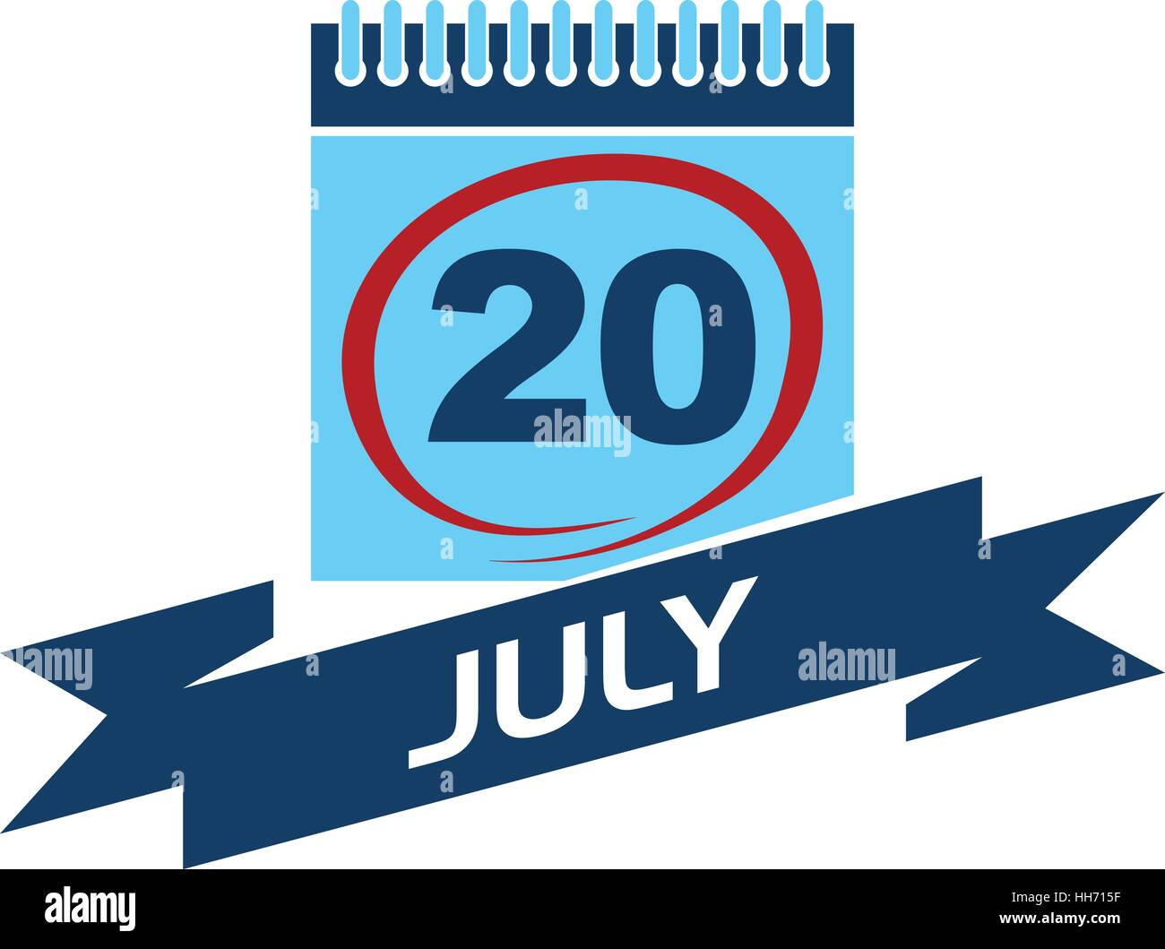20 July Calendar with Ribbon Stock Vector Image & Art - Alamy
