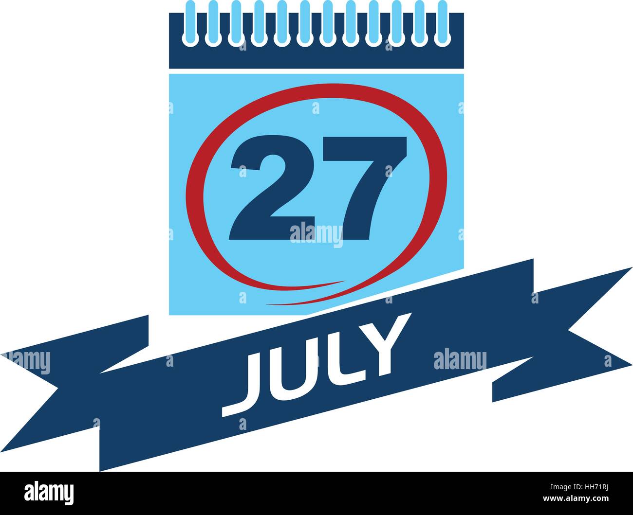 27 July Calendar with Ribbon Stock Vector Image & Art - Alamy