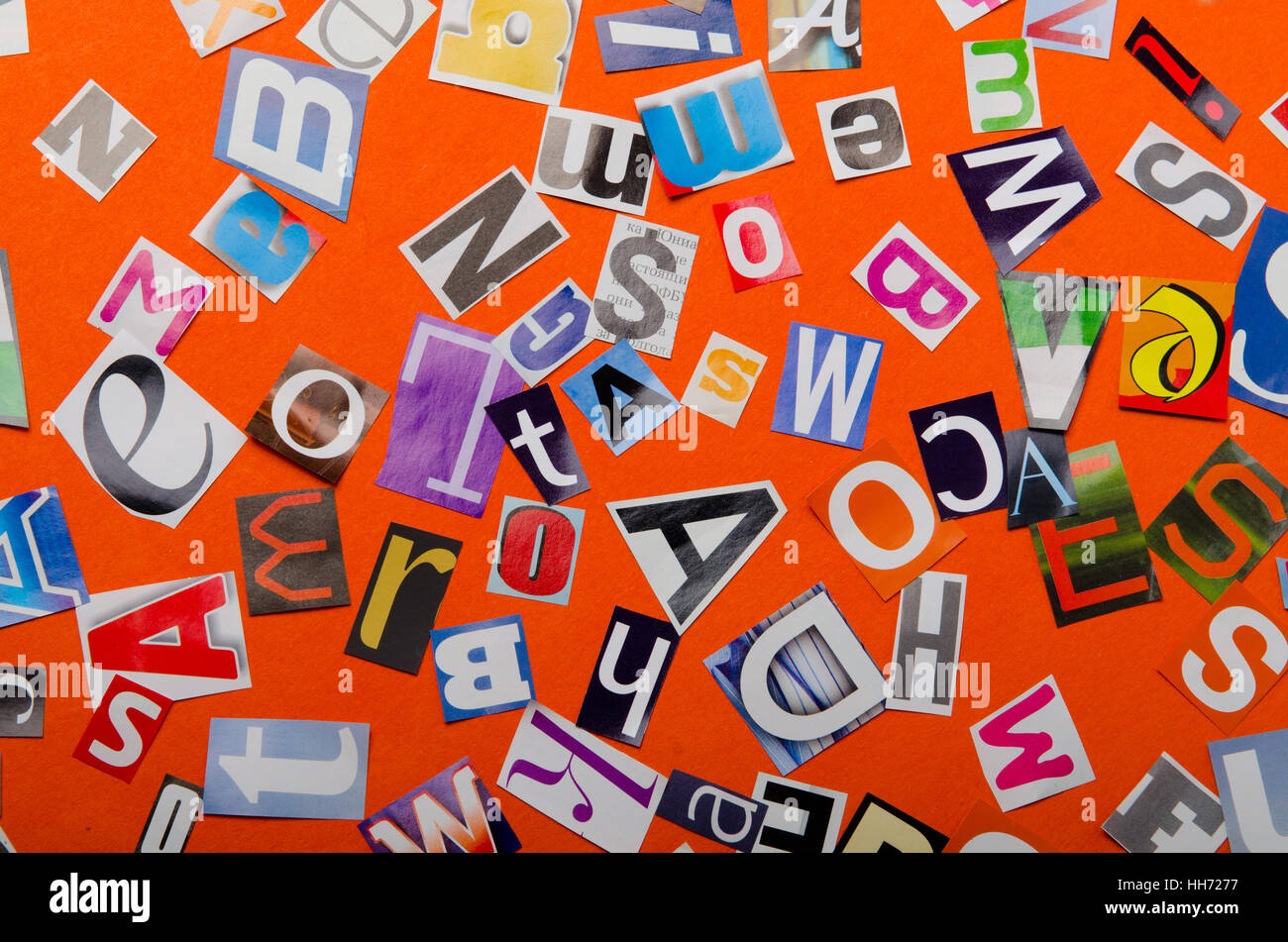 Cut newspaper magazine letters numbers hi-res stock photography and ...