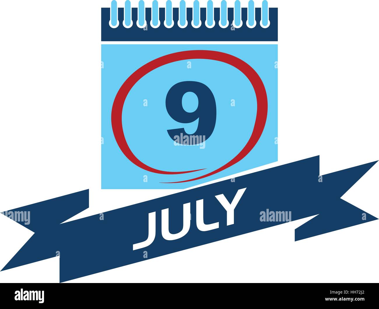 9 July Calendar with Ribbon Stock Vector Image & Art - Alamy