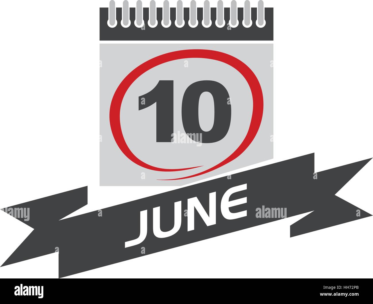 10 June Calendar with Ribbon Stock Vector Image & Art - Alamy