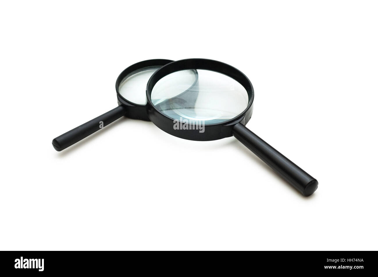 Two magnifying glasses isolated on the white Stock Photo - Alamy