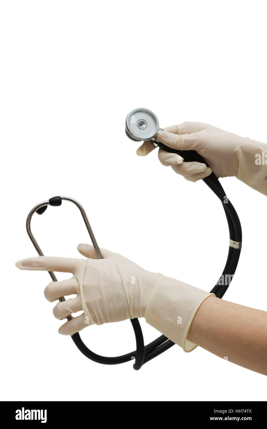 Hands holding stethoscope isolated on the white Stock Photo - Alamy