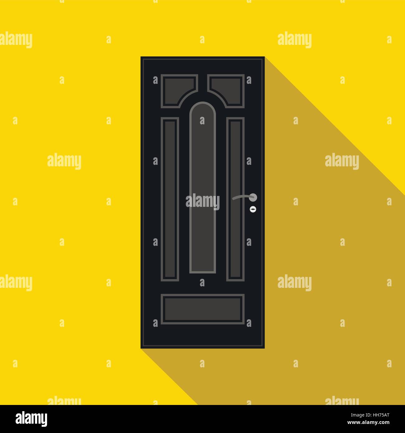Black steel door icon, flat style Stock Vector Image & Art - Alamy