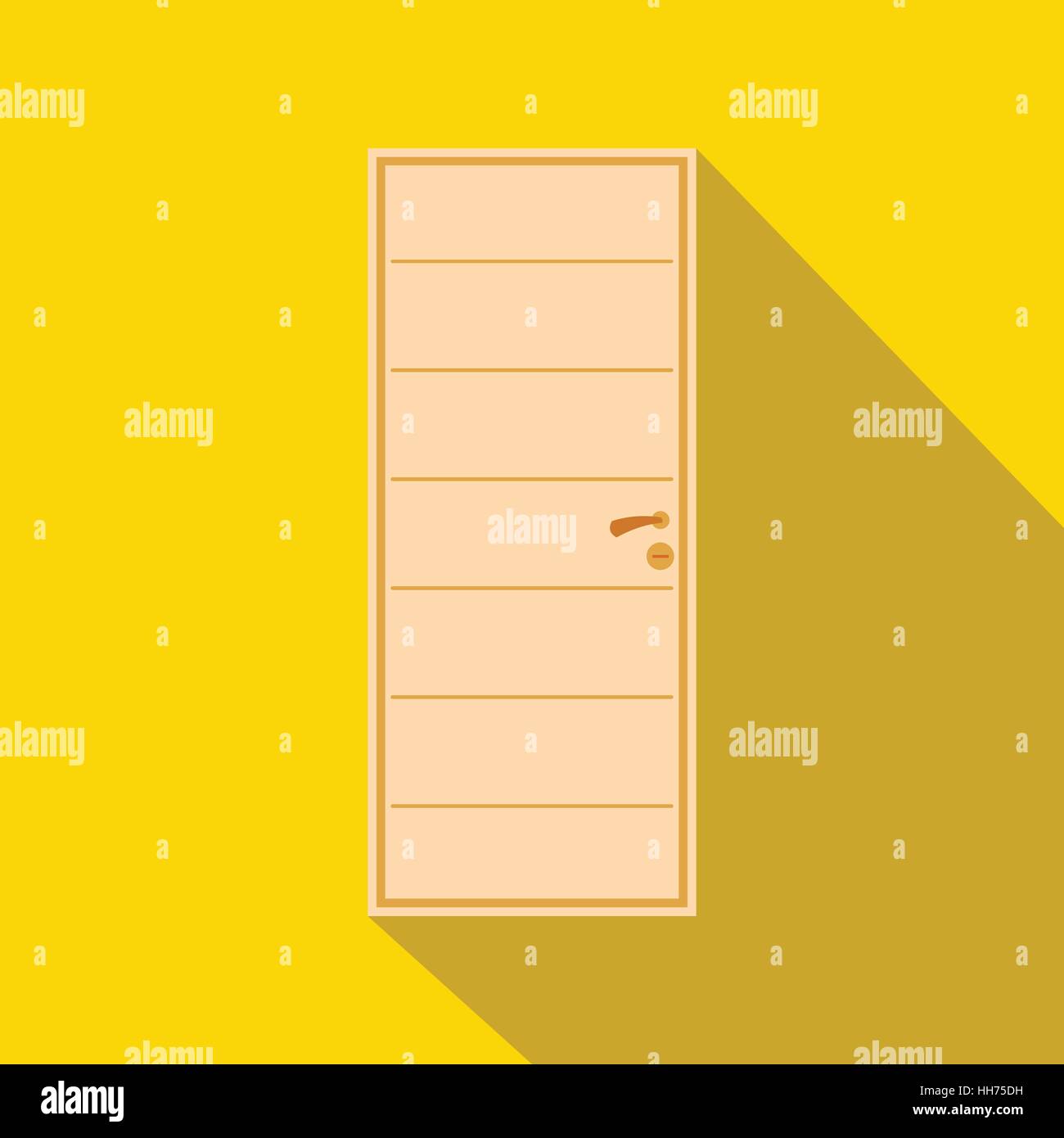 Wooden door icon, flat style Stock Vector Image & Art - Alamy