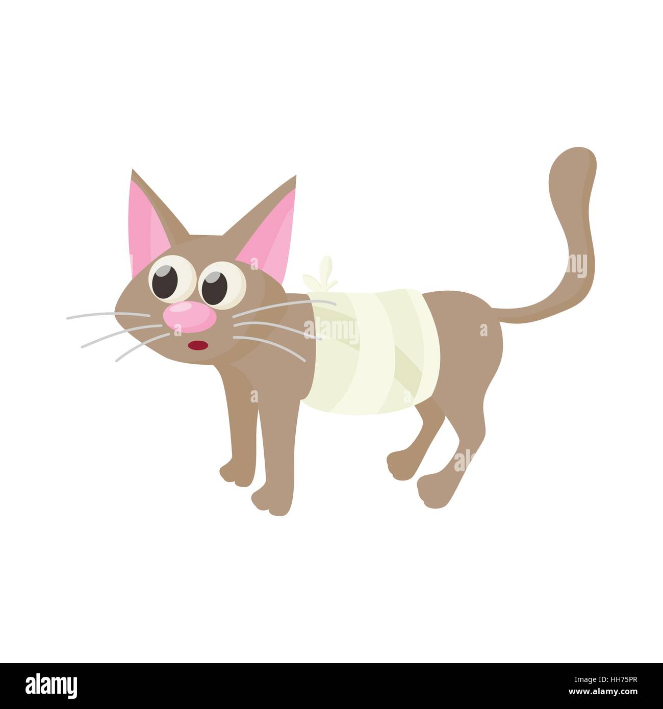 Cat with an injury icon, cartoon style Stock Vector Image & Art - Alamy
