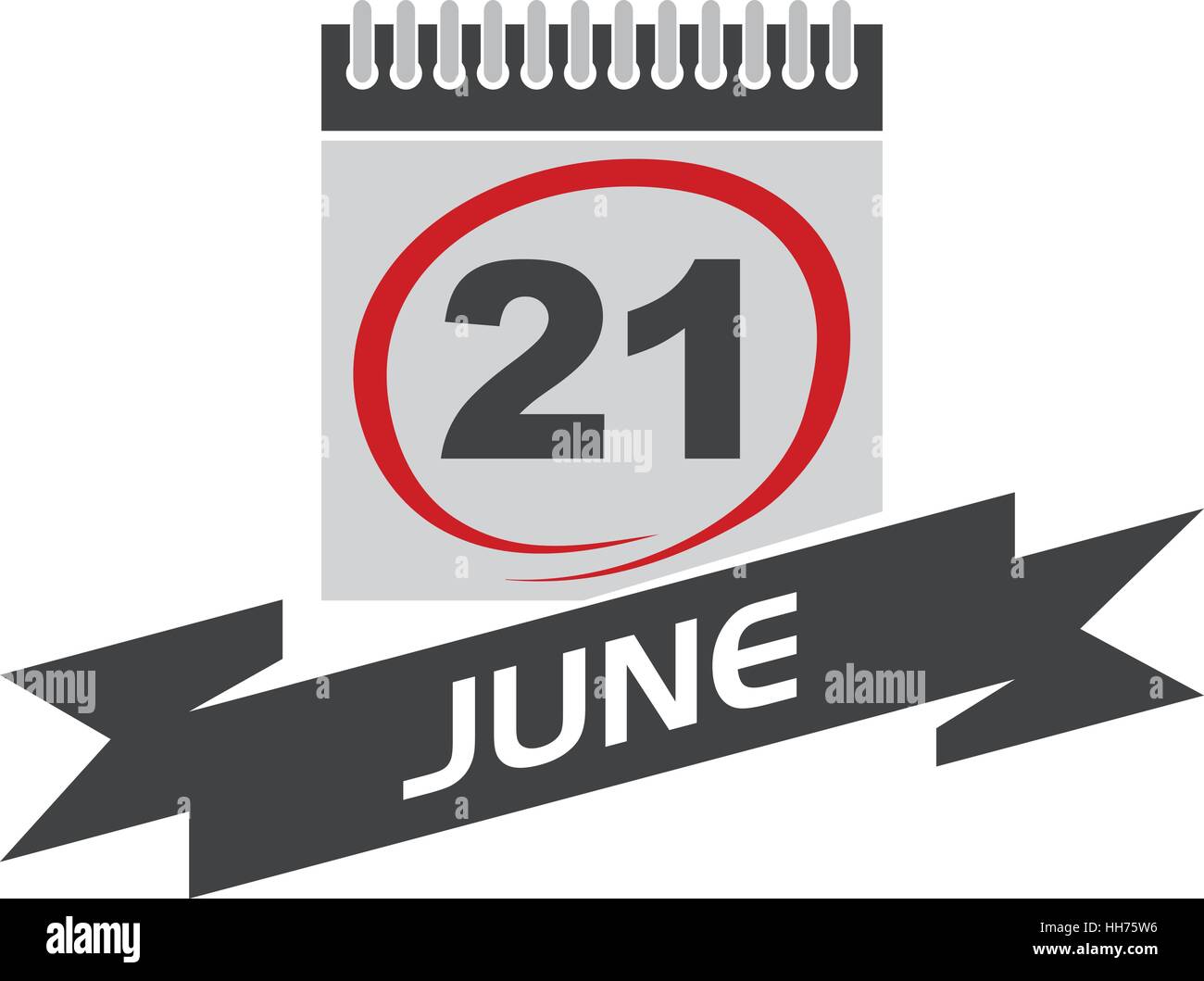 21 June Calendar with Ribbon Stock Vector Image & Art - Alamy