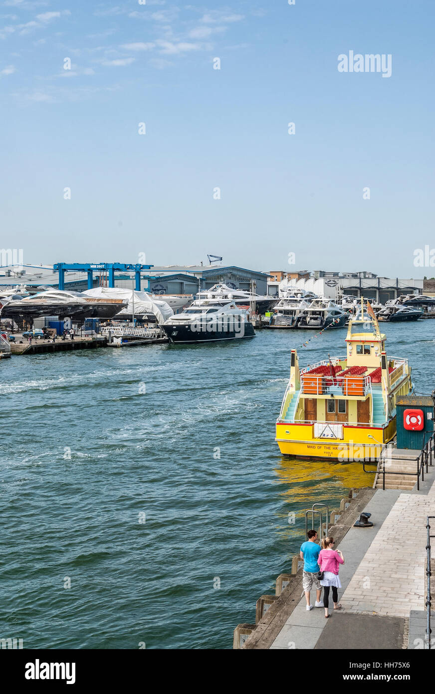 Sunseeker Ship Yard at Poole Harbour, a large natural harbour in Dorset ...
