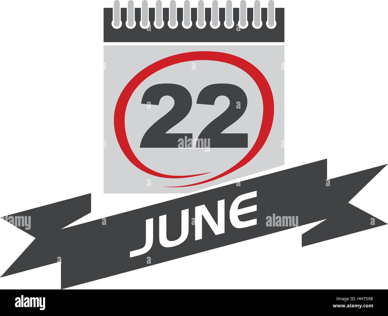 22 June Calendar with Ribbon Stock Vector Image & Art - Alamy