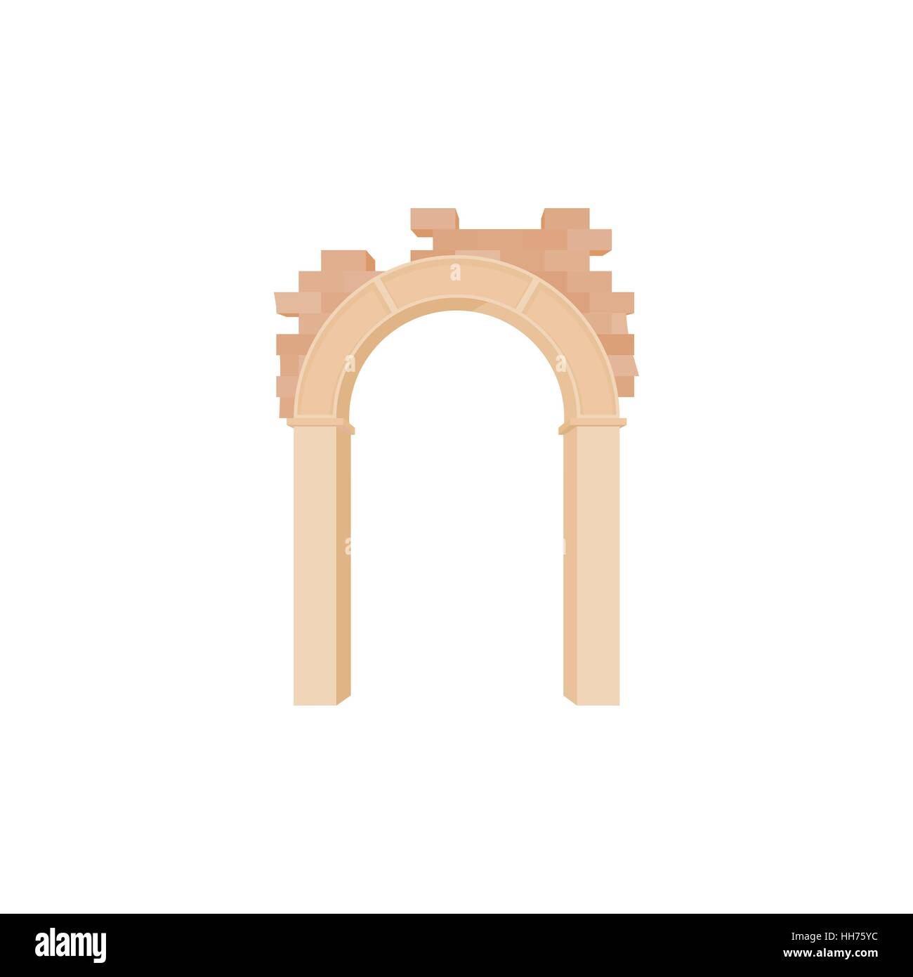 Brick semicircular arch icon, cartoon style Stock Vector Image & Art ...