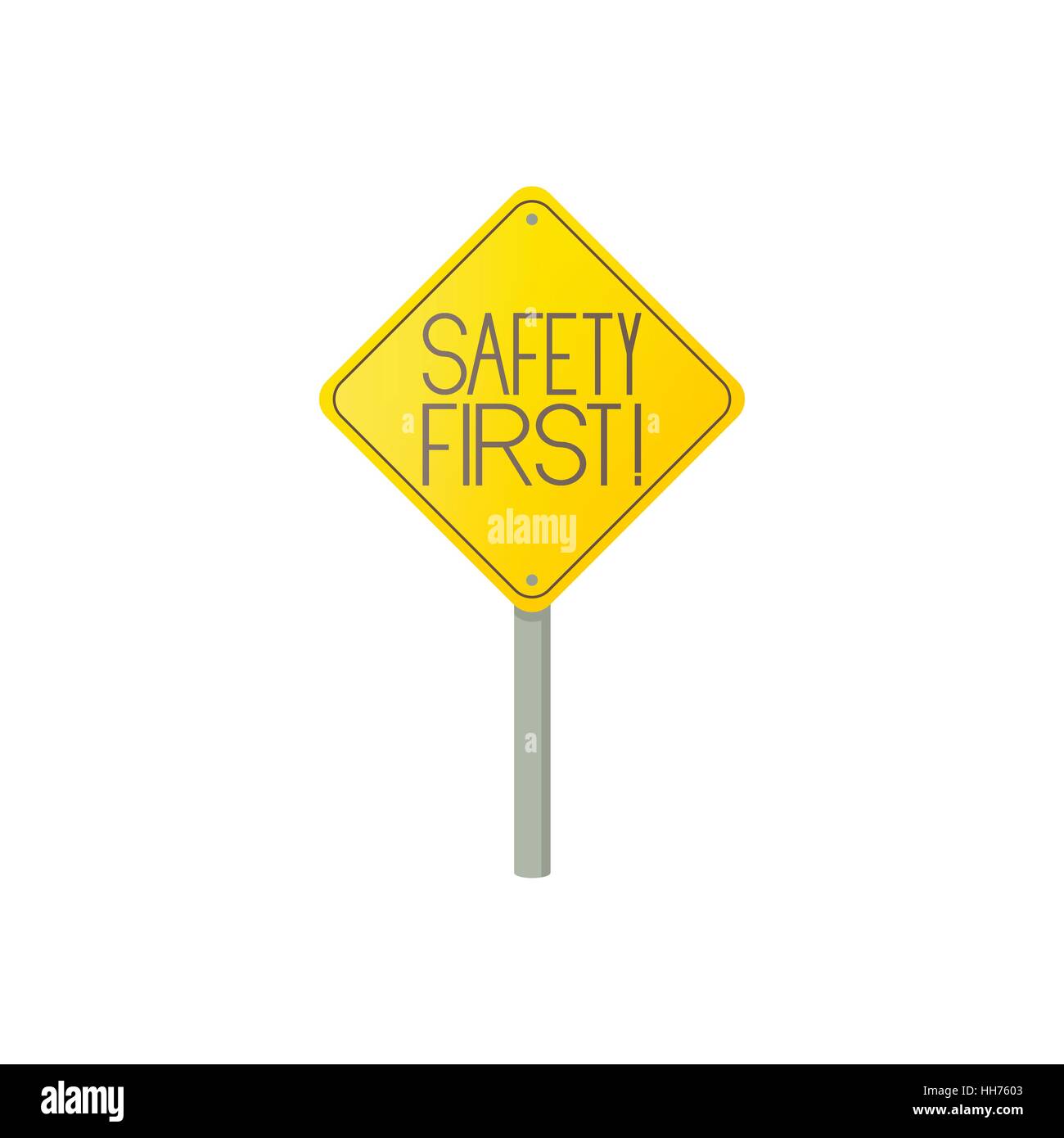 Safety first road sign icon, cartoon style Stock Vector Image & Art - Alamy