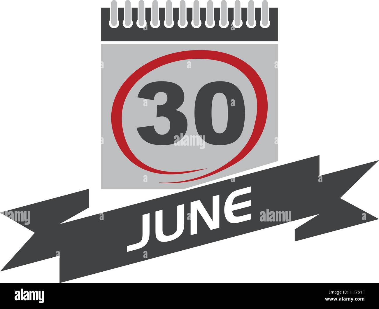 30 June Calendar with Ribbon Stock Vector Image & Art - Alamy