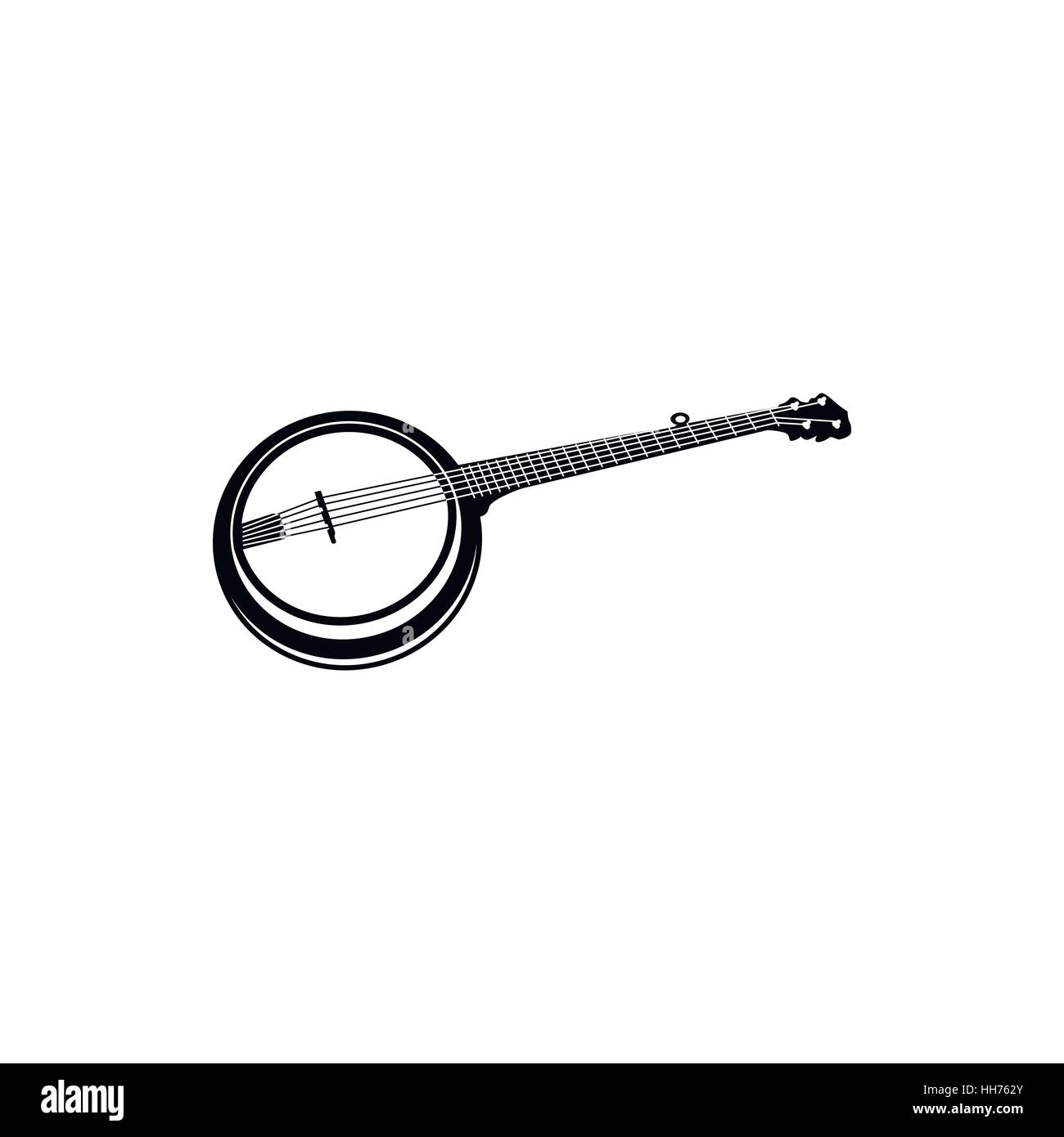 Banjo, folk music instrument icon Stock Vector Image & Art - Alamy