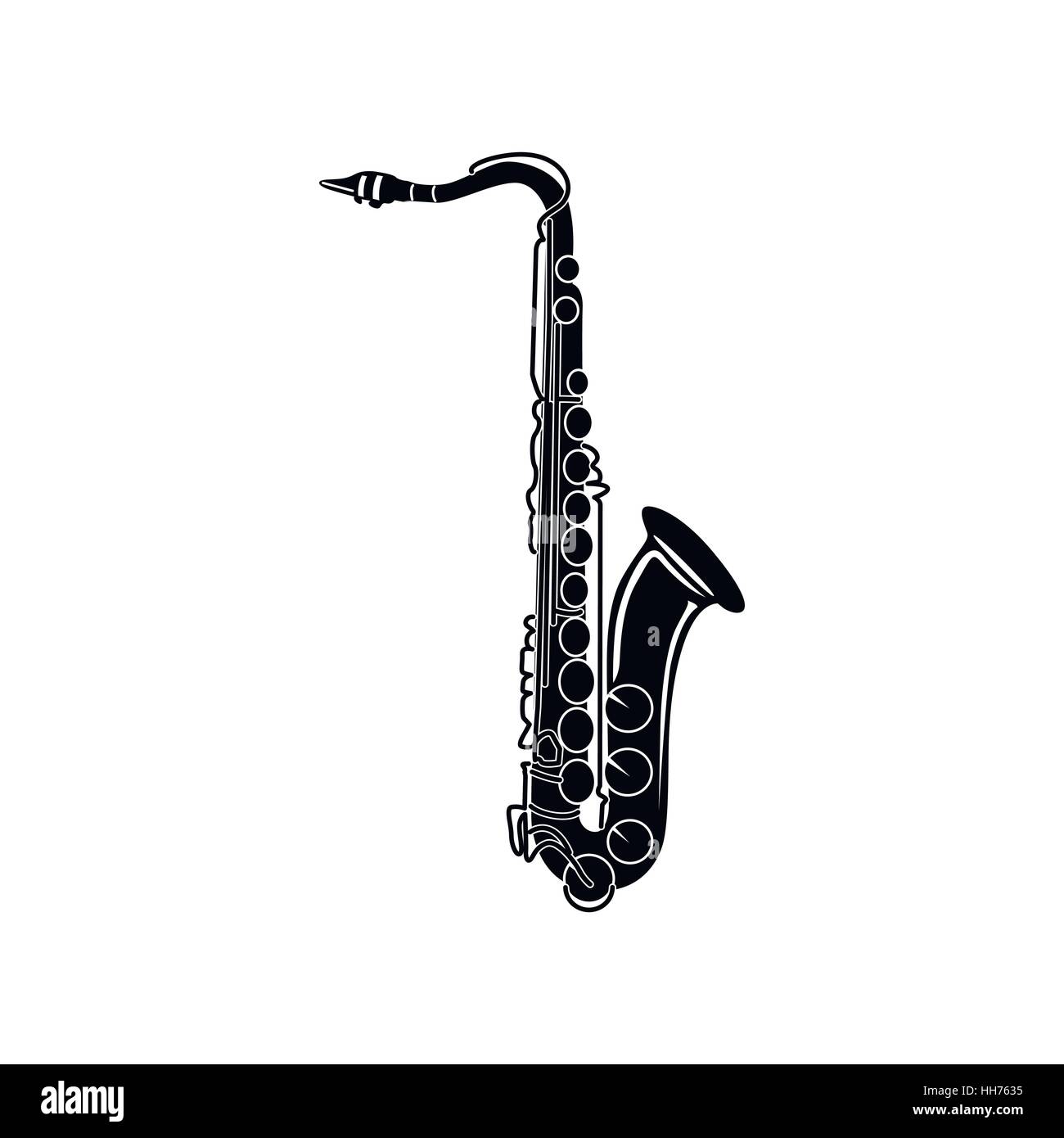 Saxophone icon, black simple style Stock Vector Image & Art - Alamy