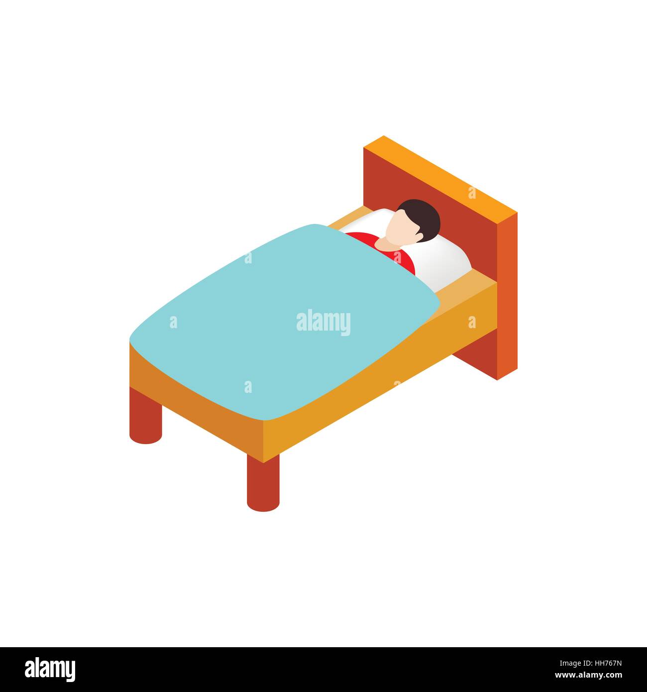 Lying in bed sad Stock Vector Images - Alamy