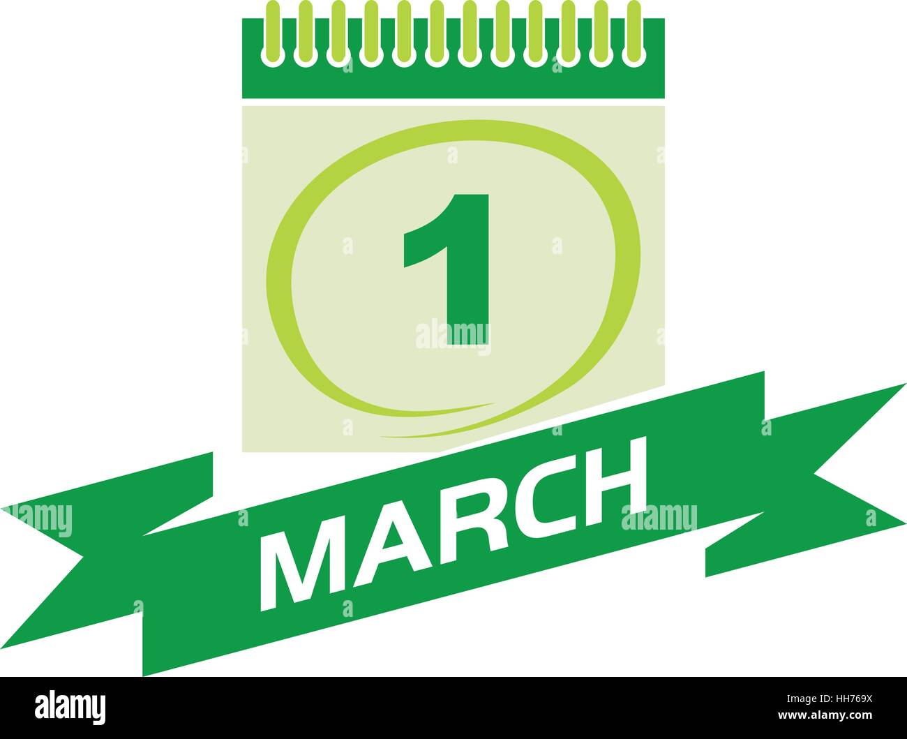 1 March Calendar with Ribbon Stock Vector Image & Art - Alamy