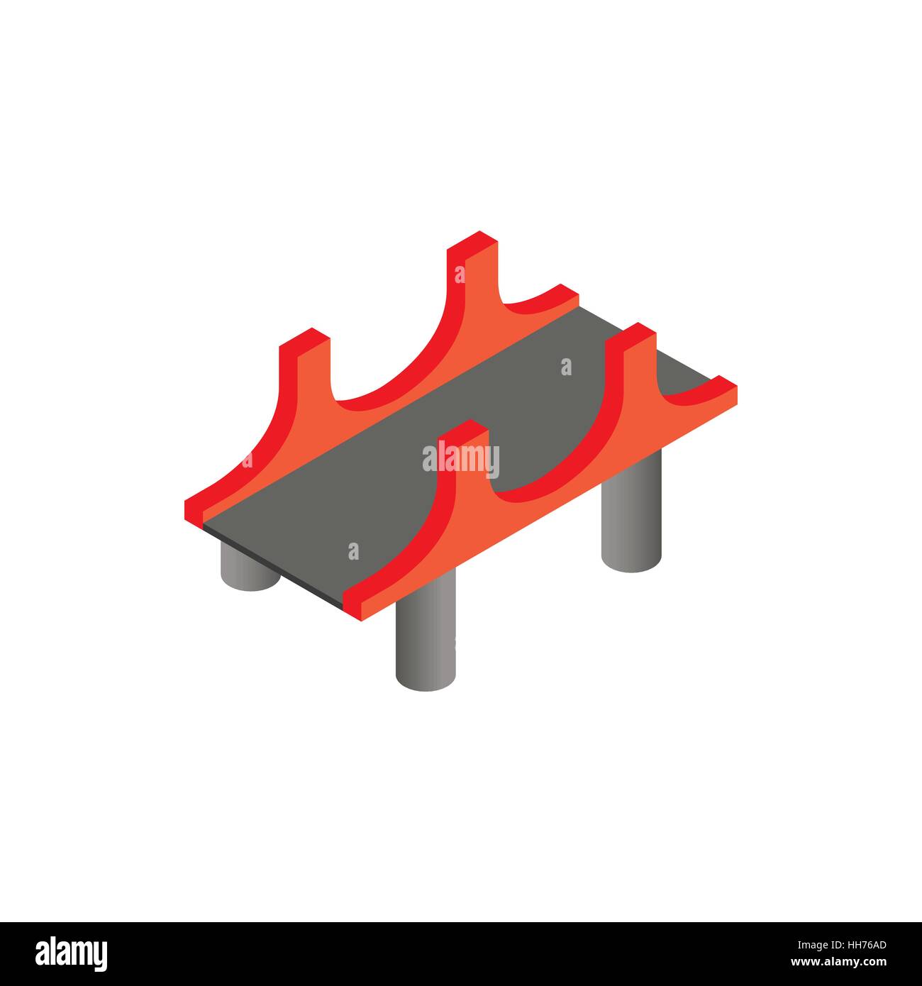 Bridge with red pillars icon in isometric 3d style Stock Vector Image & Art - Alamy