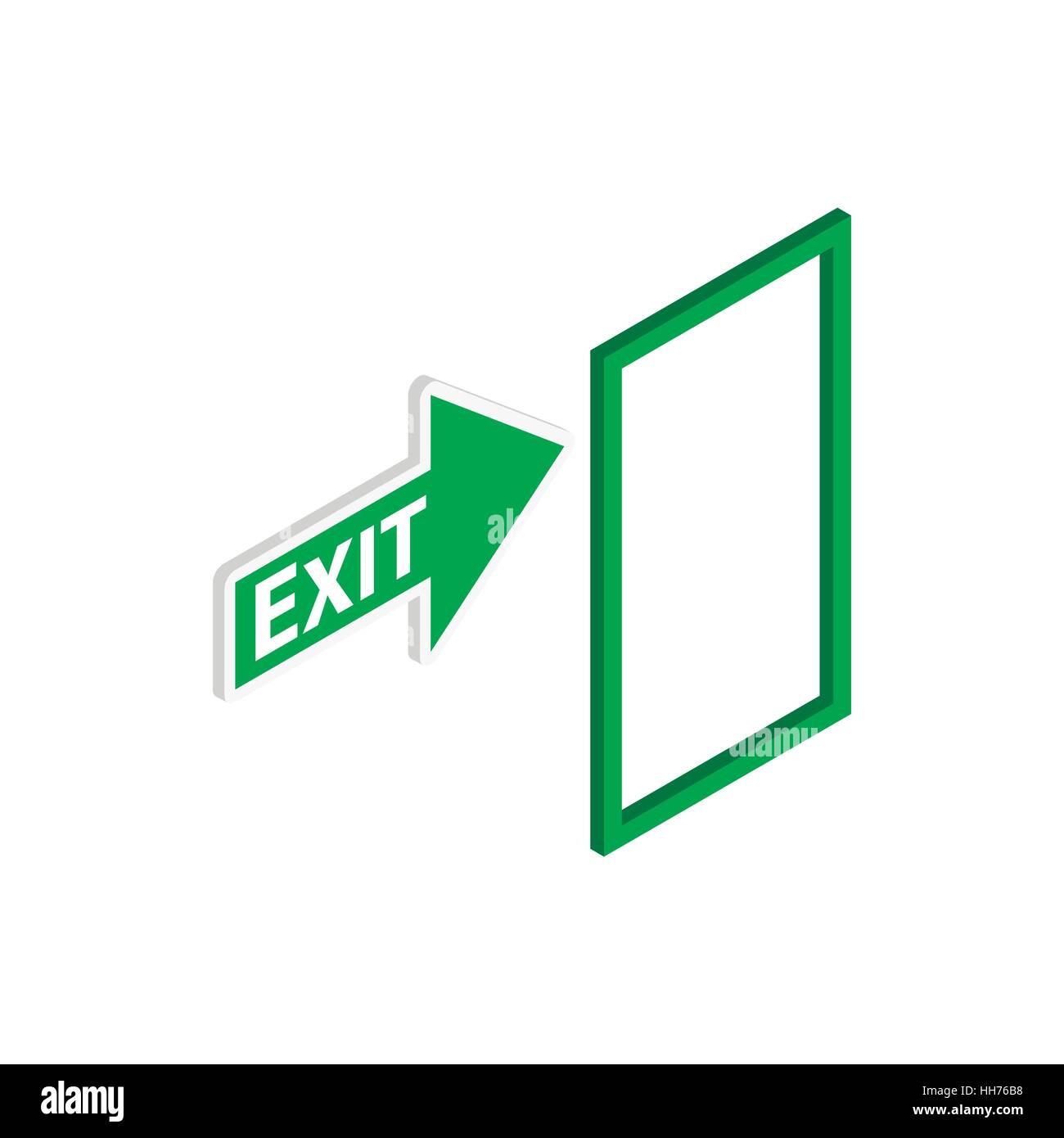 Green exit sign icon, isometric 3d style Stock Vector Image & Art - Alamy