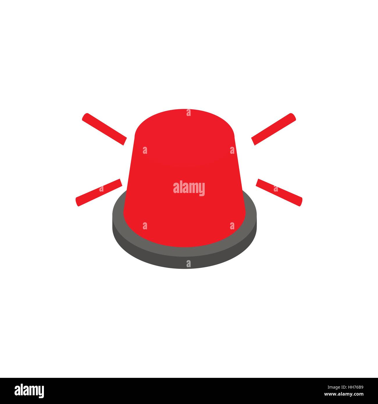 Red flashing light icon, isometric 3d style Stock Vector Image & Art ...