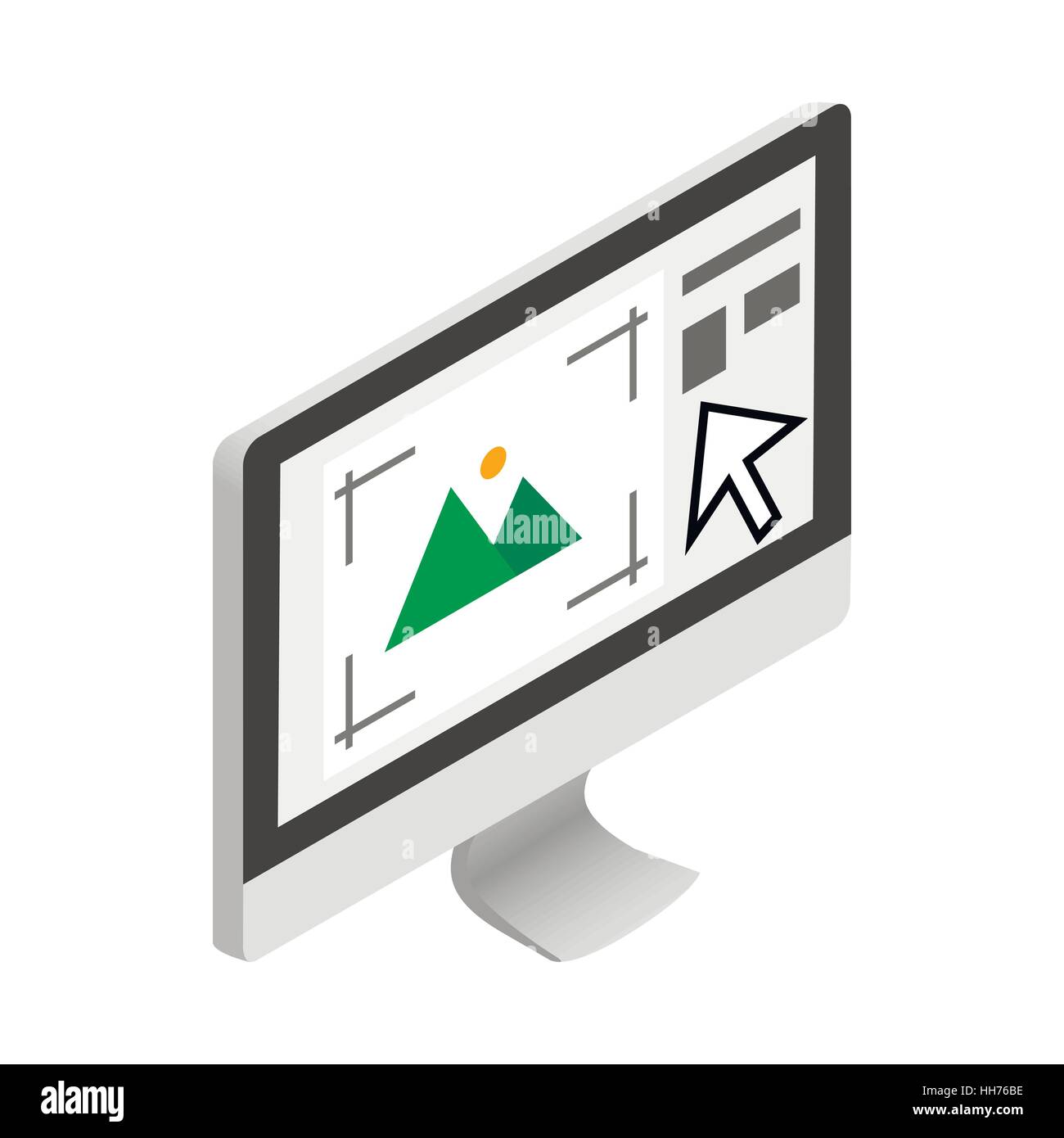 Computer monitor with printer program icon Stock Vector Image & Art - Alamy
